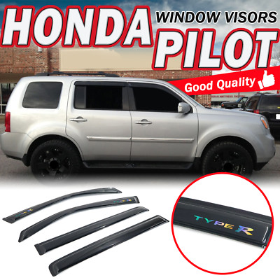 For 09-15 Honda Pilot Window Visor Rain Guard Shade Smoke Acrylic w ...