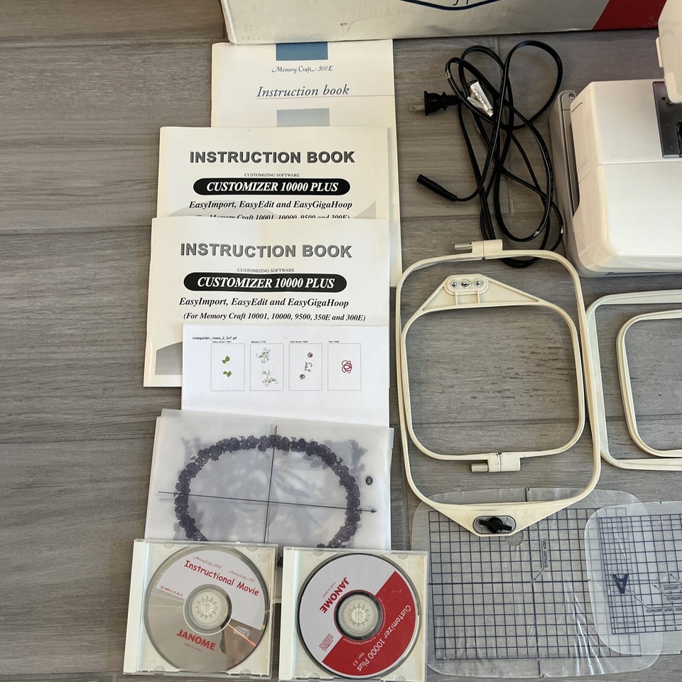 Janome Memory Craft 300E Computerized Embroidery Monogram Machine MANY ...