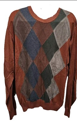 ALEX CANNON NWT $98 L LARGE Men's Brown Grey Men's Long Sleeve Knit ...