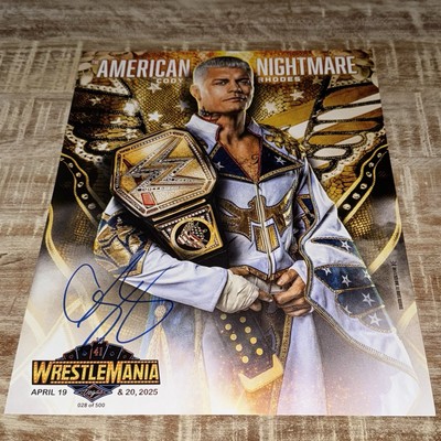 WWE Cody Rhodes 11x14 Autograph Signed Wrestlemania 41 Limited Edition ...