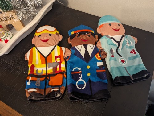 Melissa and Doug Set of 3 Hand Puppets Jolly Jobs Palace Pals Daycare ...