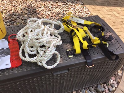3M Safety In A Bucket Full Body Harness, Lanyard, 50’ Rope, Roof ...