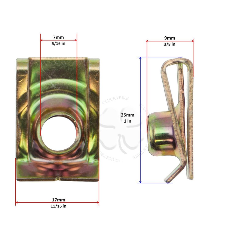 50x U Nut Fairing Clip M8 Universal GSXR CBR Clamp M8 x 1.25p for ...