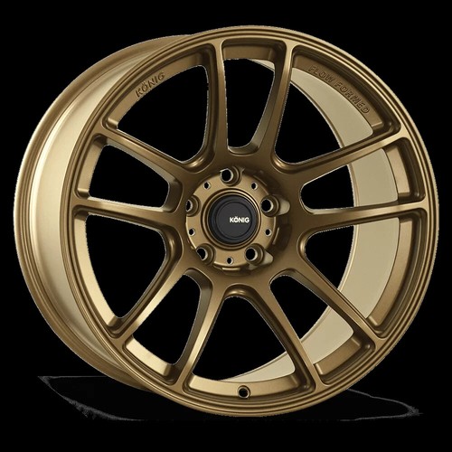 18x9.5 +25 F, 18x10.5 +18 R, Konig Heliogram 5x114.3 Bronze Wheels (Set ...