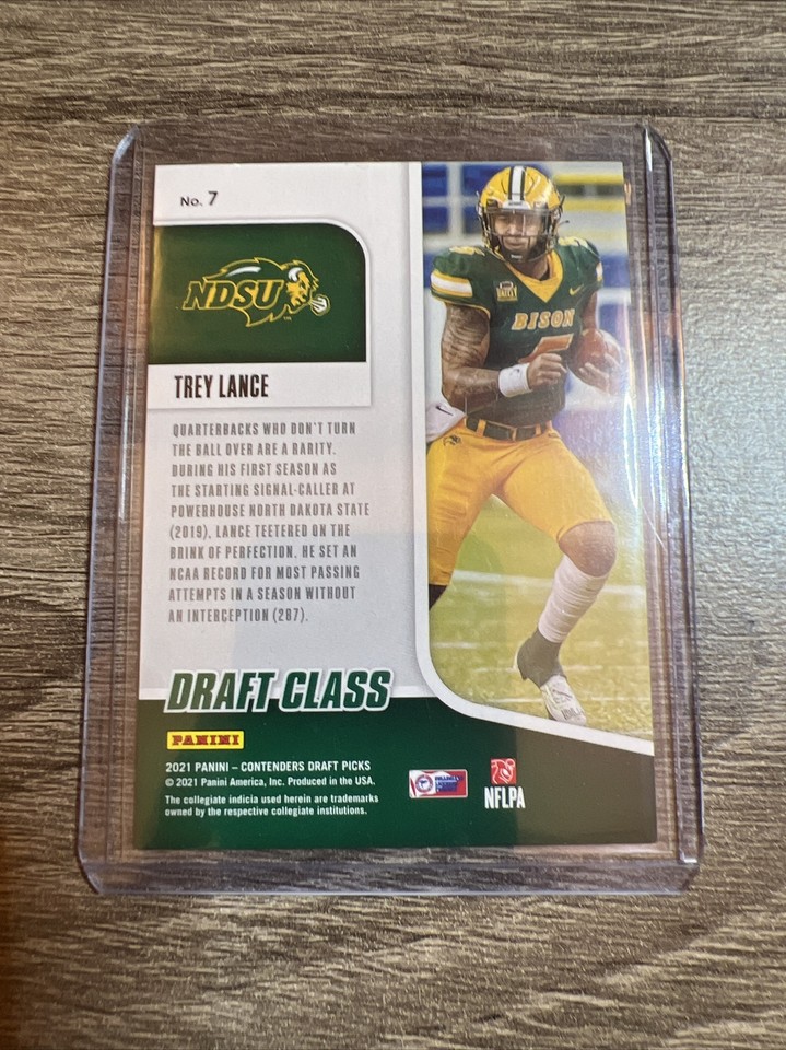 Trey Lance/2021 Panini Contenders/Draft Class /RED CRACKED ICE RC /07 ...