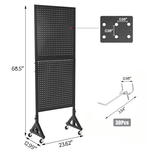 Pegboard Display Metal Pegboard Panels Rolling Pegboard Display 23.62 ...