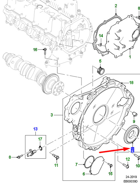 JAGUAR F-PACE X761 Hinterer Kurbelwellen-Öldichtring JDE39481 NEU ...