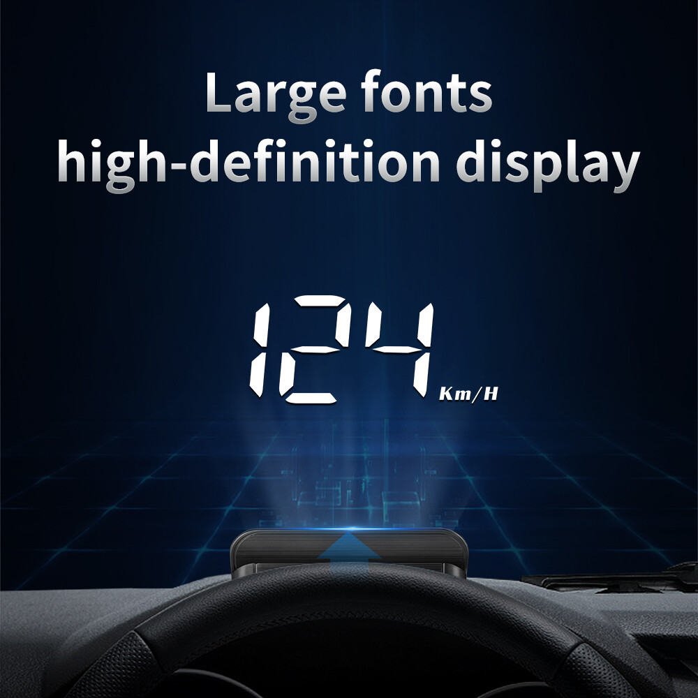 Large Font Car OBD2 Head Up Display HUD Speedometer Small Stature Alarm ...