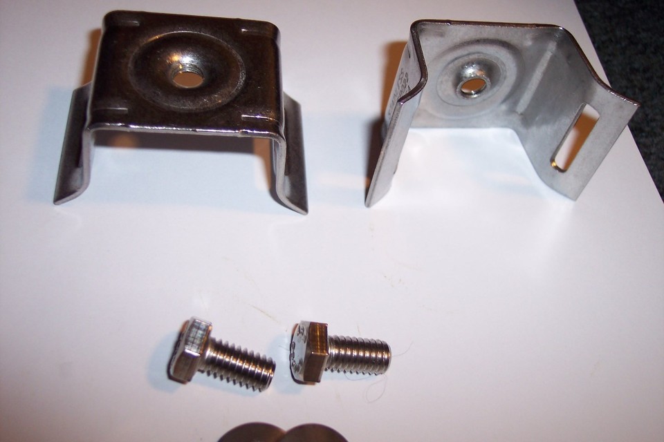 2 STAINLESS STEEL ROAD STREET SIGN MOUNTING BRACKETS BAND HARDWARE USA ...