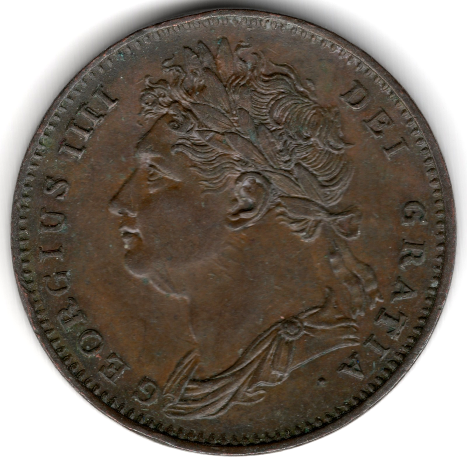 1822 FARTHING COIN KING GEORGE IV COPPER GOOD CONDITION S3950 GIV98 ...