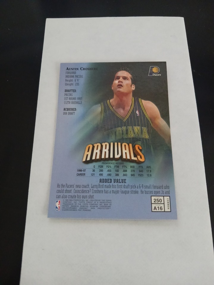 AUSTIN CROSHERE 1997-98 TOPPS FINEST BRONZE Common - #250 ROOKIE PACERS ...