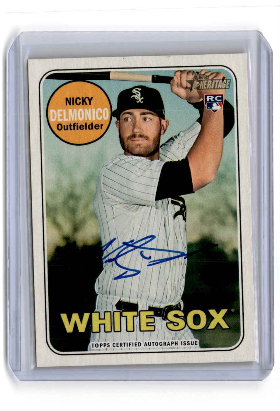 2018 Topps Heritage Real One Auto Nicky Delmonico RC Auto Chicago White ...