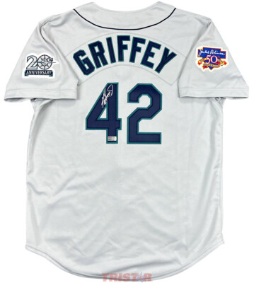 Ken Griffey Jr. Signed Mariners 97 #42 Mitchell & Ness Jersey TRISTAR ...