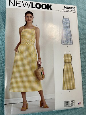 New Look Pattern N6666 Dress Sizes 6-18 NEW Sundress Spaghetti Strap ...