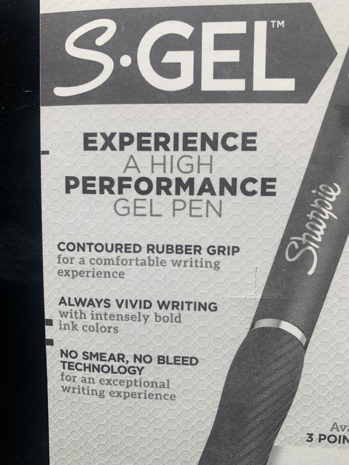 SHARPIE S-Gel, Gel Pens, Medium Point (0.7mm), Pearl White Body, Black ...