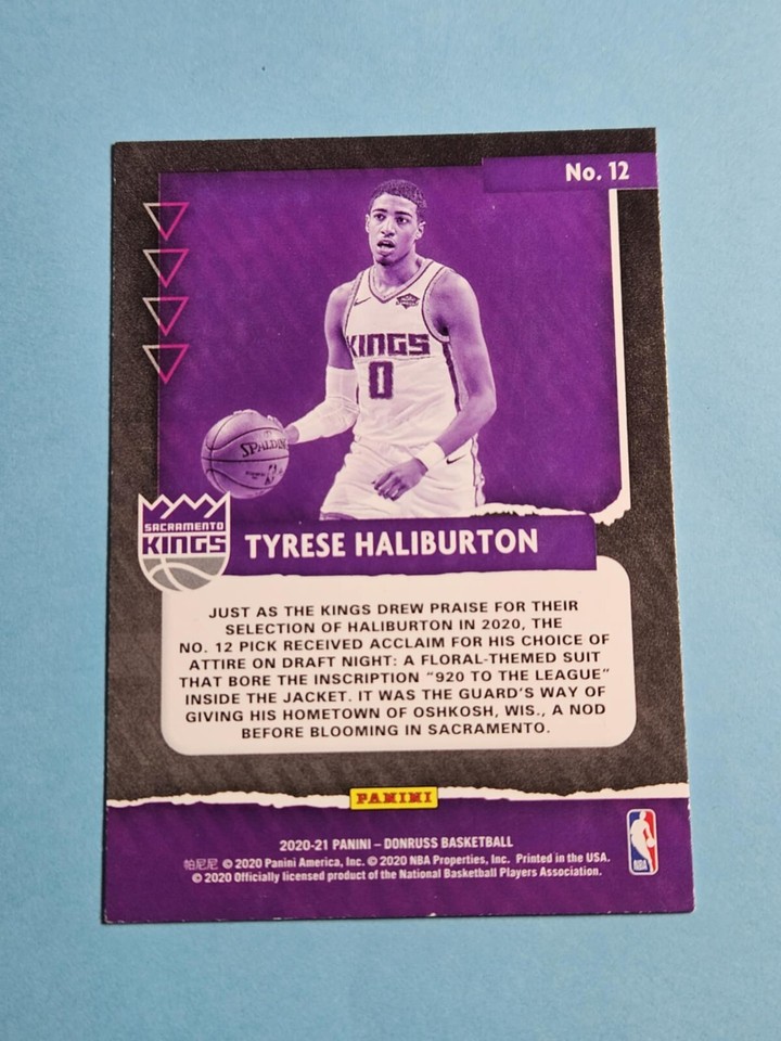 TYRESE HALIBURTON AUTOGRAPHED 2021 PANINI DONRUSS ROOKIE NBA CARD | eBay