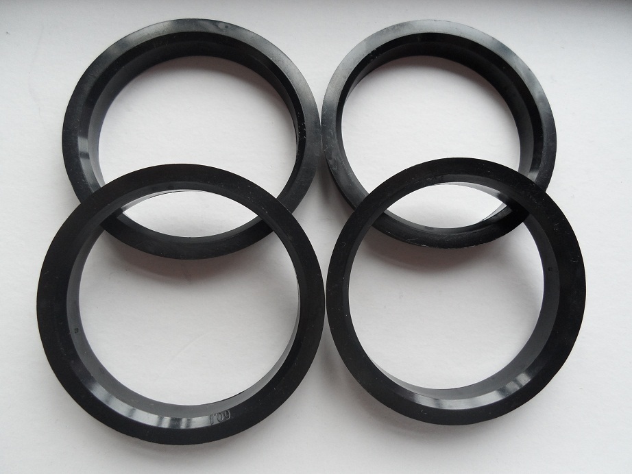 4 Polycarbon Plastics hub centric rings vehicle side 54.1mm to rims ...