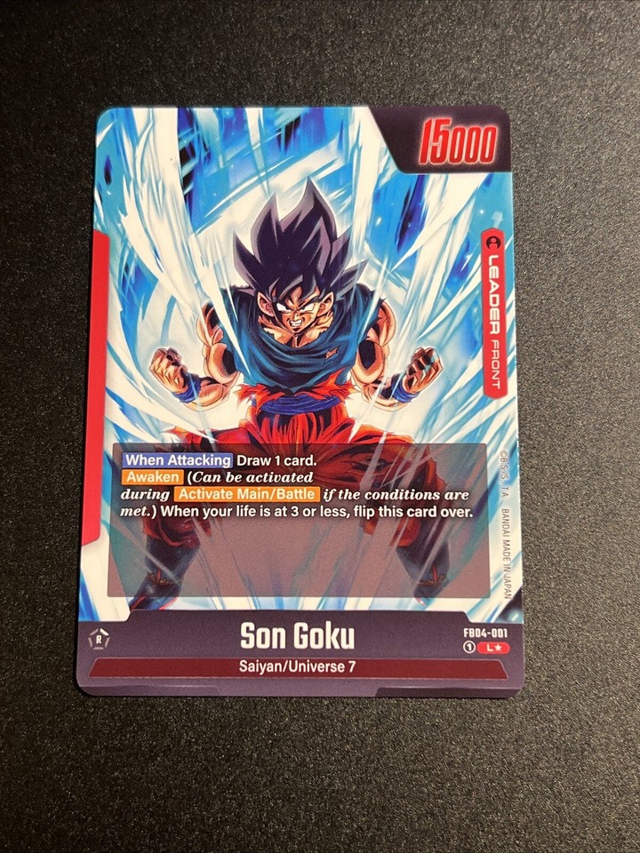 Dragon Ball Fusion World Ultra Limit Leader Plus L + ENG FB04-001 Son ...