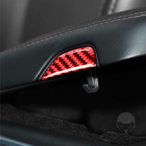 Red Carbon Fiber Center Console Armrest Box Cover For Dodge Challenger ...