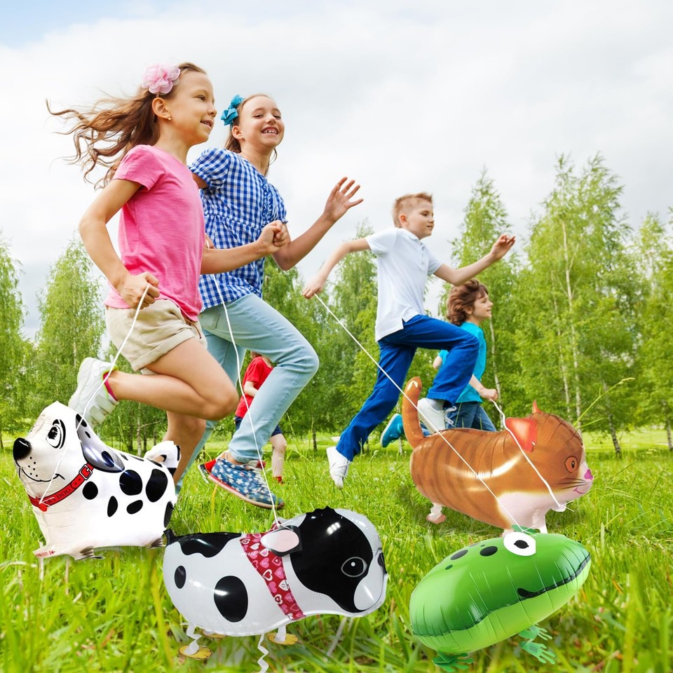 20Pcs Set Walking Animals Balloons Set, Pets Air Walker Balloons, Mylar Foil ... | eBay