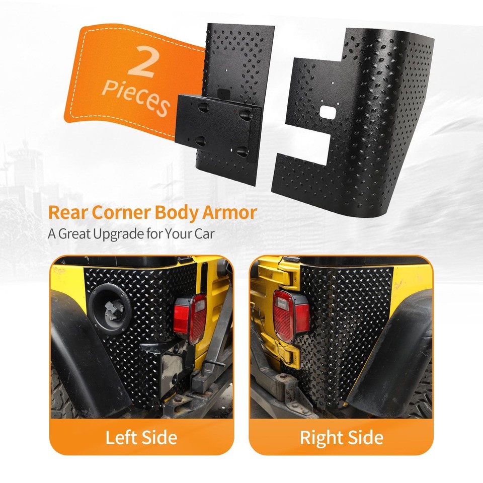 RT-TCZ for Jeep TJ Body Armor Rear Corner Guards Quarter Panel for Jeep ...
