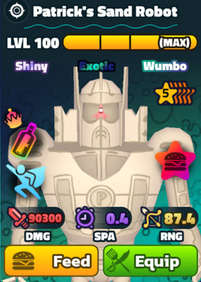 SHINY WUMBO Patricks Sand Robot NC (SF, SK) PowerPatty 5⭐ LVL 100 ...