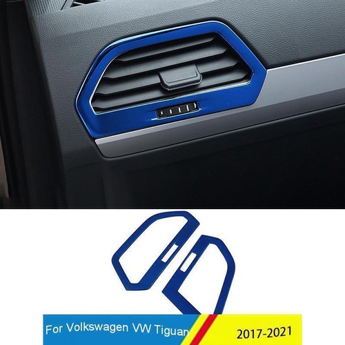 For Volkswagen VW Tiguan 17-22 Blue Steel Console L&R Air Outlet Vent ...