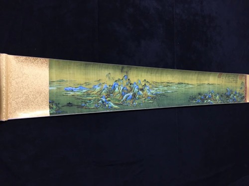Chinese Old Long Scroll Painting A Thousand Li of Rivers Mountains Wang ...