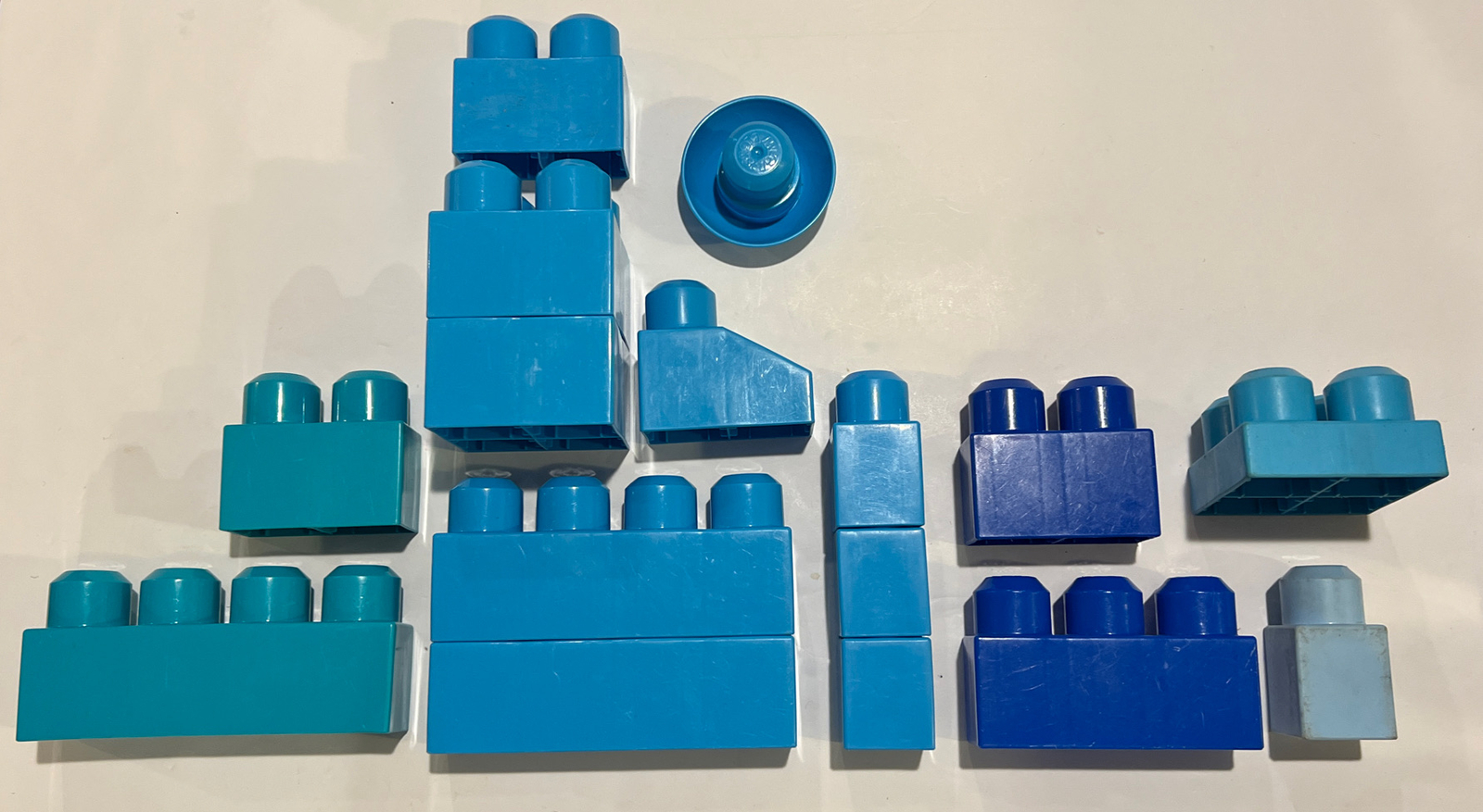 Mega Bloks Lot of Jumbo Building Blocks BLUE MIX Blocks Mixed Size - 16 ...