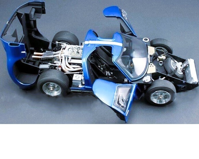 Ford GT40 w/Wire Wheel Rims/V8 Engine/Custom Metal Body 1:12 Large ...