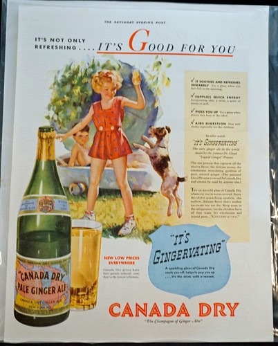 Advertisement Canada Dry Ginger Ale Saturday Evening Post 1937 | eBay