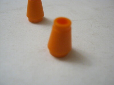 Lego Lot Of 2 Orange 1x2 Cones, Top Groove, 4589b (028-64) | eBay