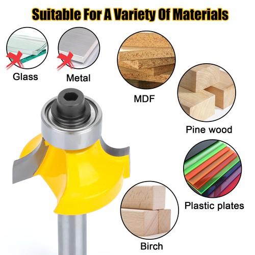 8/4PCS Round Over Edging Router Bit Set 1/4'' Shank 1/4" 1/8" 3/16" 5/ ...