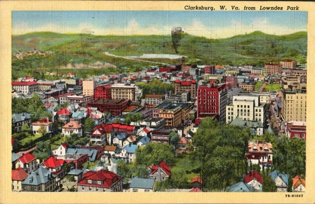 Postcard WV Clarksburg West Virginia From Lowndes Park Linen Postmarked ...