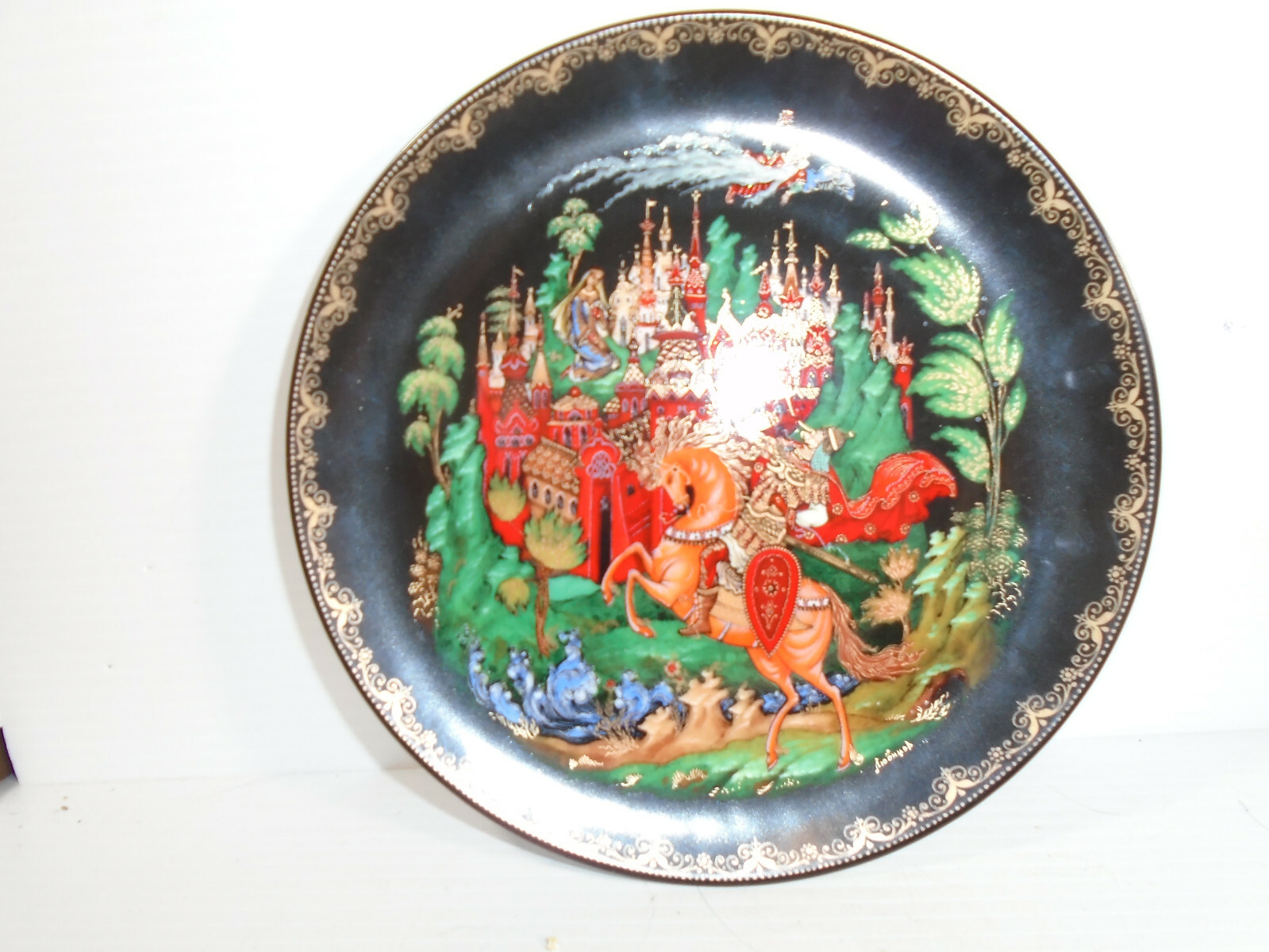 Tianex Russian Collector Plate 1988 Wizard & Man on Horse & Castle ...