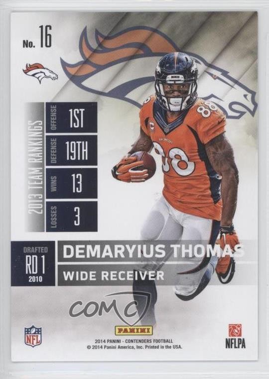 2014 Panini Contenders Championship Ticket /99 Demaryius Thomas #16 | eBay