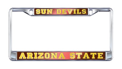 ASU ARIZONA STATE Sun Devils Mirrored Chrome License Plate / Tag Frame ...