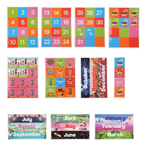 Calendar Weather Pocket Chart Set with 88pcs Cards Interactive Teaching ...