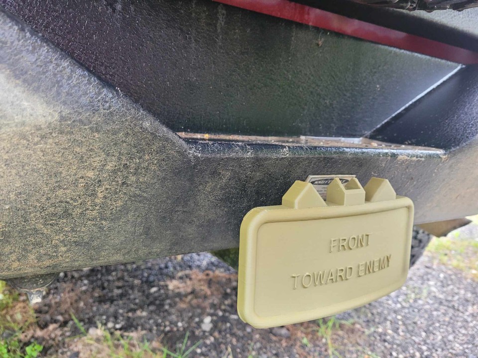 Claymore Mine "FRONT TOWARD ENEMY" Tow Hitch Receiver Cover 2” Car ...