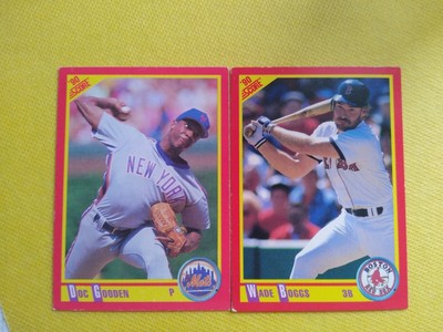 (2 Cards) 1990 Score #313 - Doc Gooden & #245 - Wade Boggs - Mets - Red ...