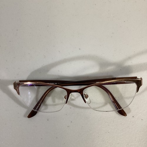 Linda Evans 162 SAND 135 Eyeglass FRAMES ONLY Sans Pariel, Inc. 1/2 Rim ...