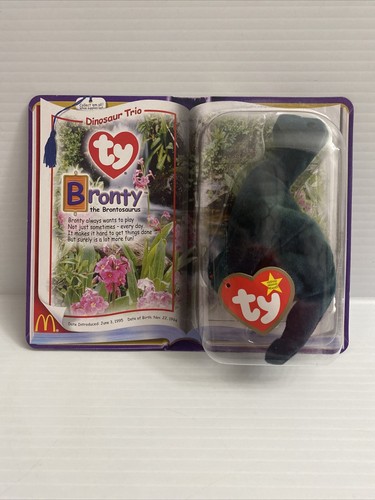 Bronty The Brontosaurus Beanie Baby Ty Vintage 1995 Mcdonalds New | eBay