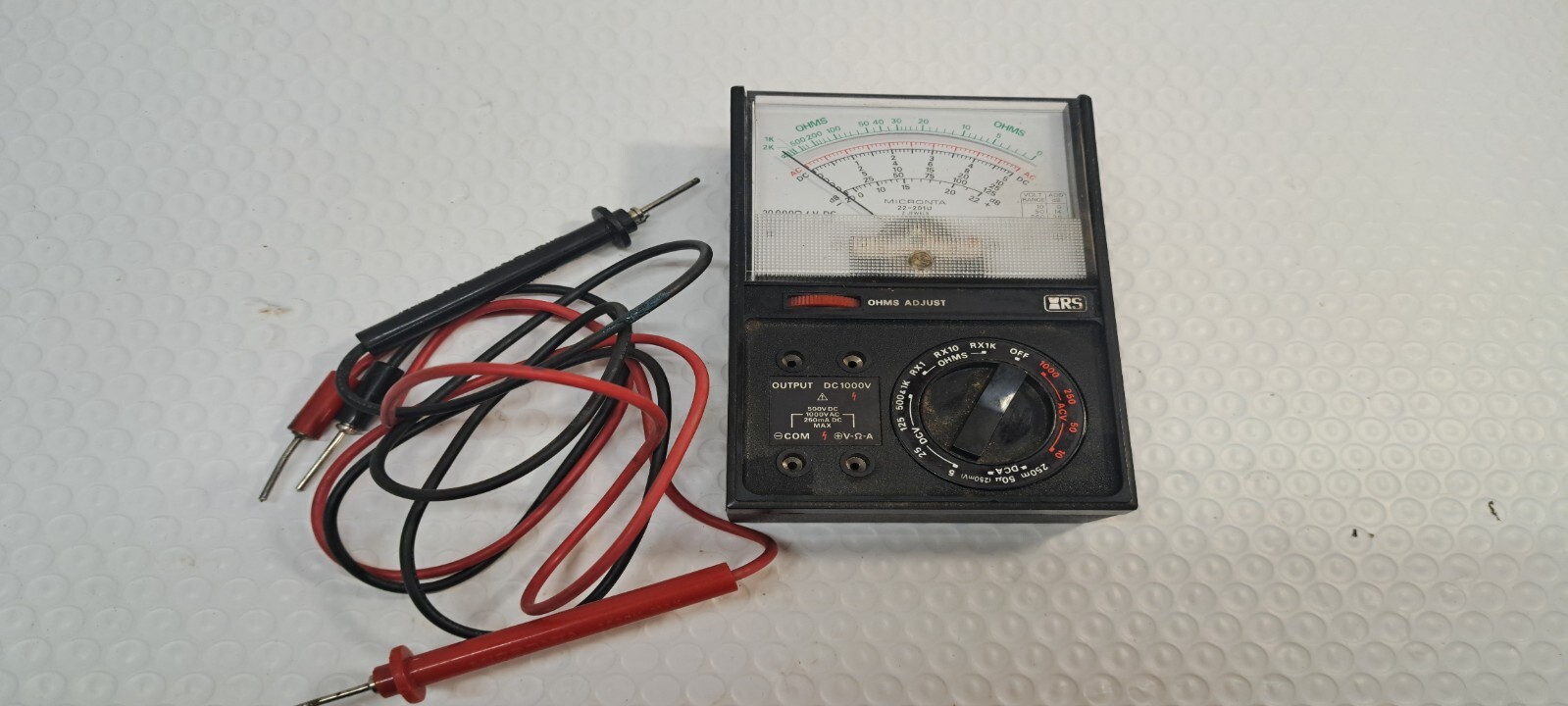 Micronta Multimeter Cat. No. 22-201U 18 Range OHMs/Volt -tested working ...