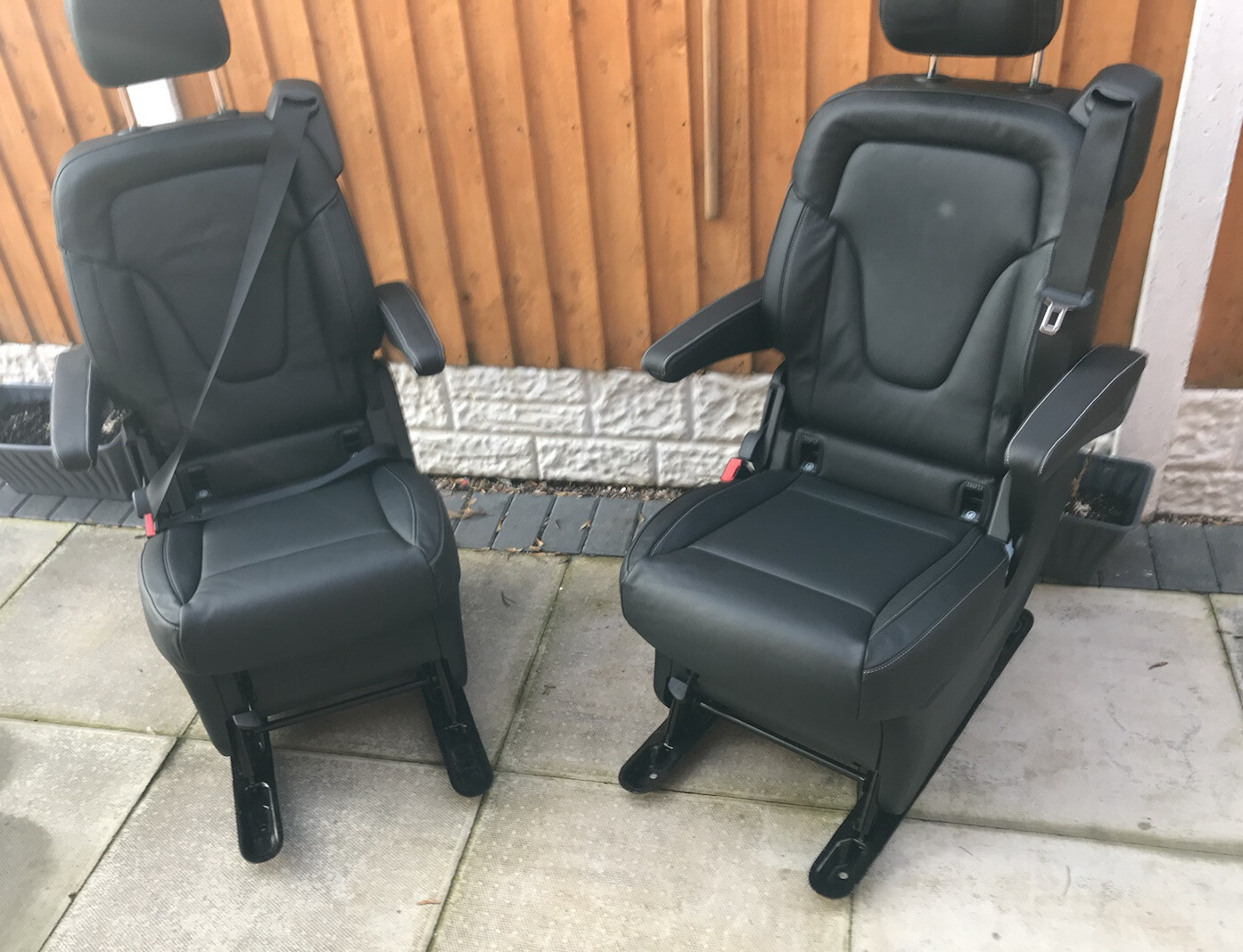Mercedes Vito Tourer V Class Black Nappa Leather Captain Seats X2 & x4 ...