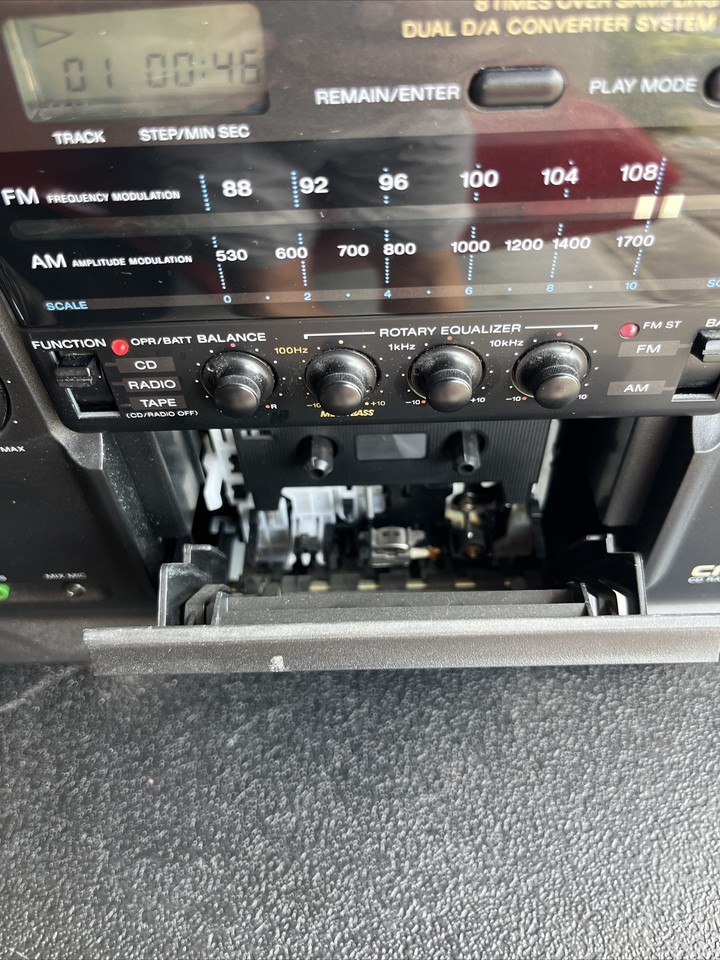 Sony CFD-510 CD Radio Cassette Mega Bass Speaker Boombox 90's Vintage ...