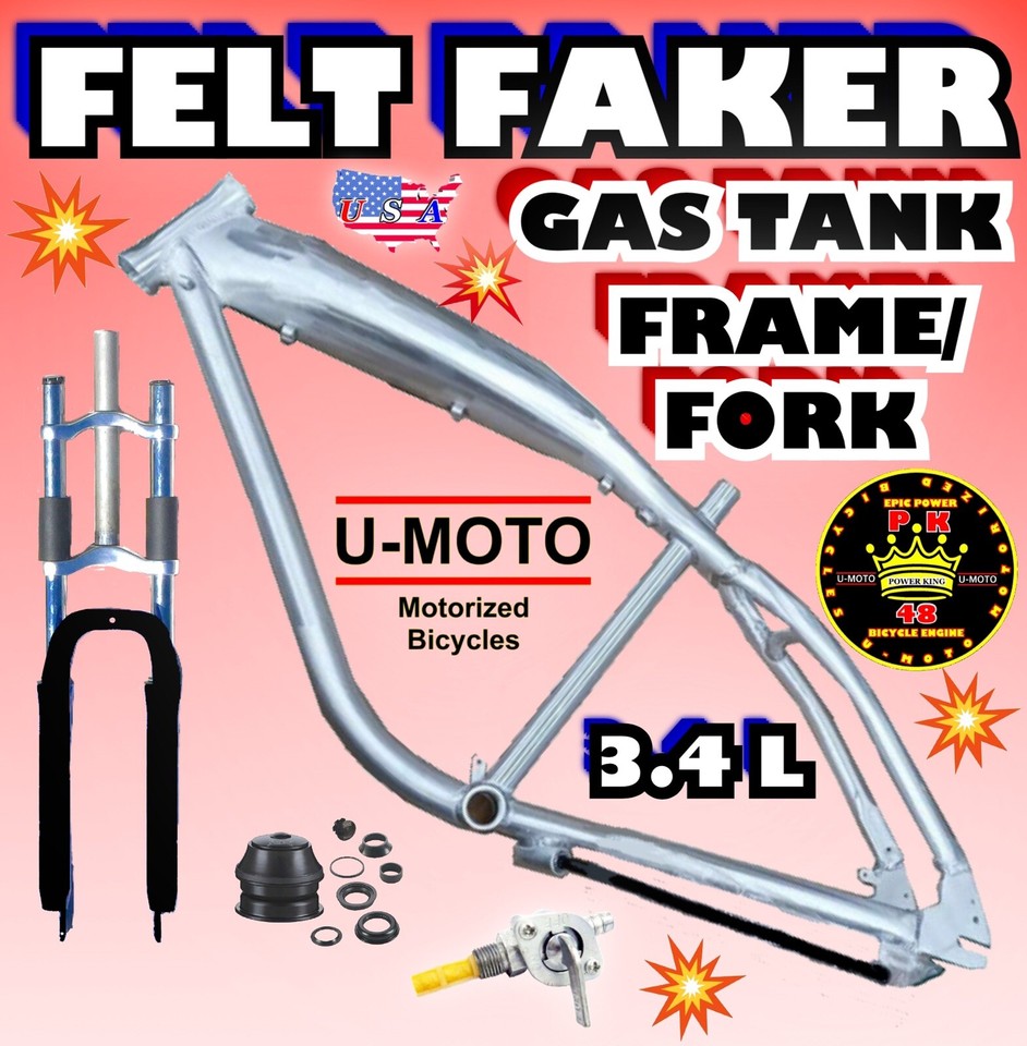 2-STROKE 49cc/66cc/80cc/100cc GAS TANK FRAME/FORK FOR MOTORIZED BIKE ...