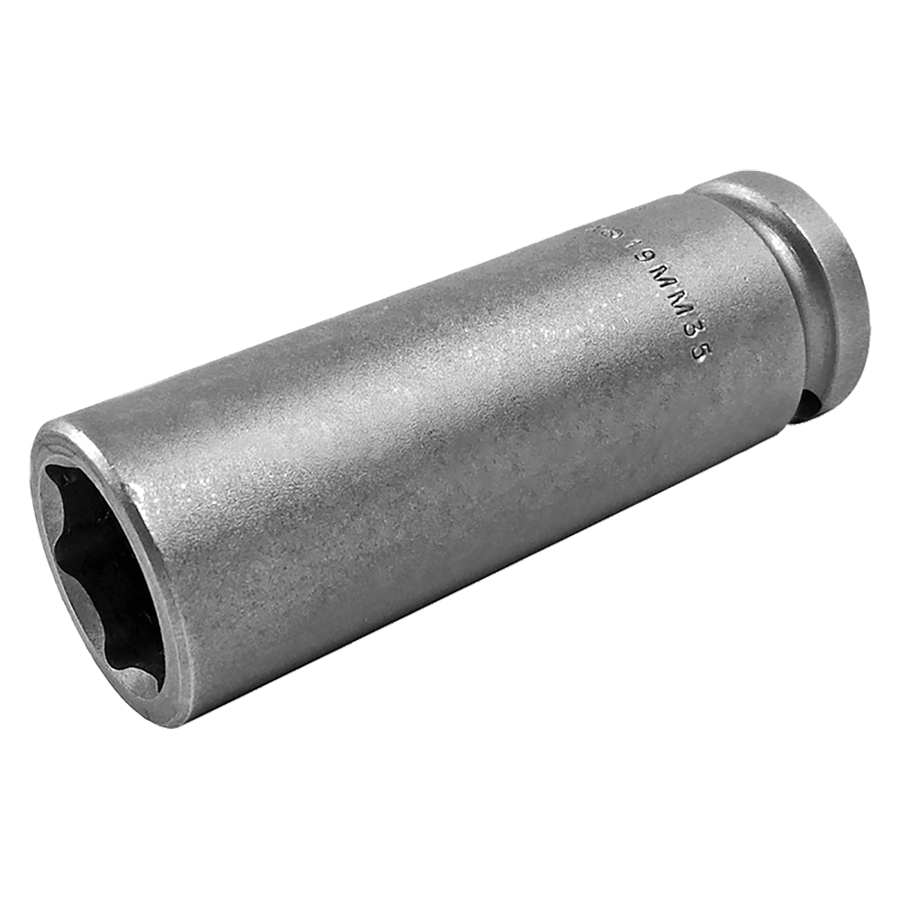 APEX 19MM35 19mm Surface Drive Metric Extra Long Socket 1/2'' Square ...