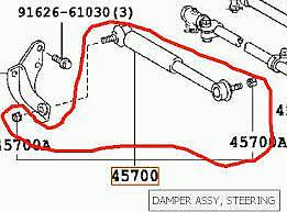 Toyota Genuine OEM DAMPER ASSY, STEERING LAND CRUISER FZJ7#,GRJ7# 45700 ...