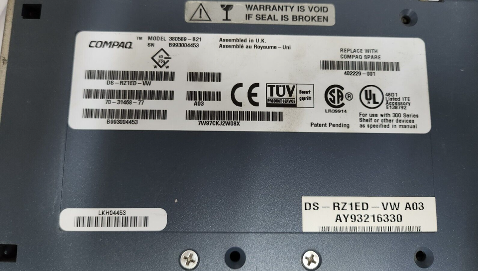 DEC DS-RZ1ED-VW / 380589-B21 Digital Corp. StorageWorks 18.2GB Hard ...
