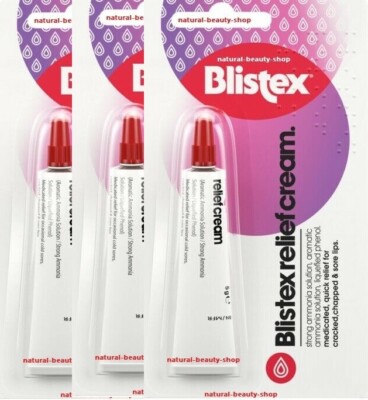3x Blistex Medicated Relief Cream 5g For Cold Sores, Cracked, Chapped ...